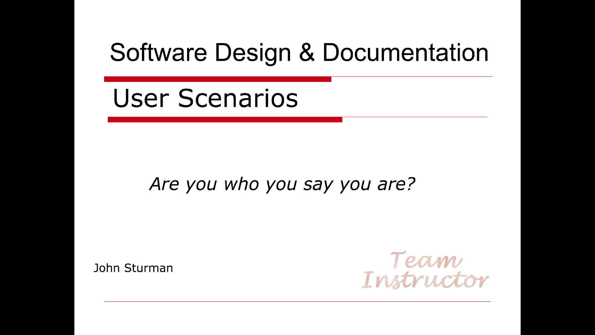 User Scenarios and Personae