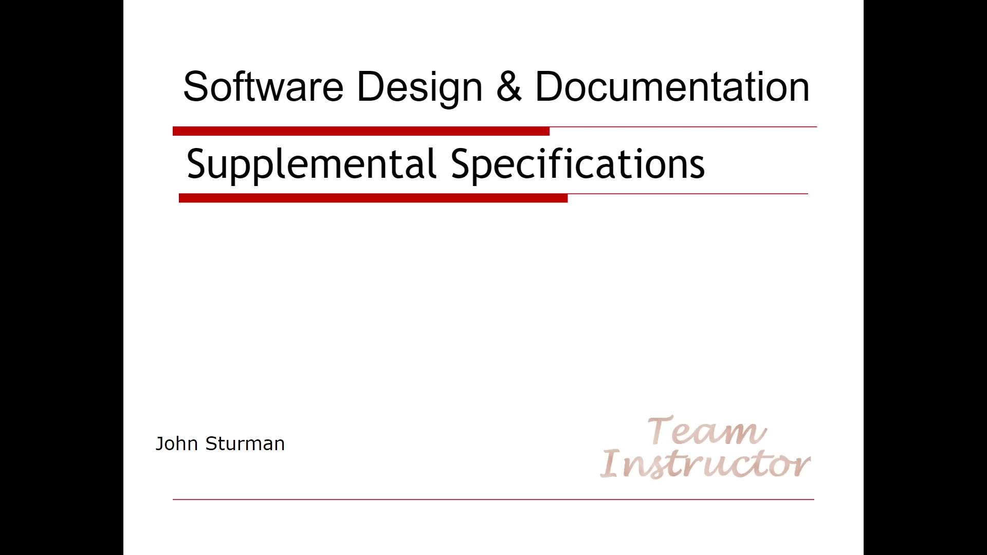 Supplemental Specifications