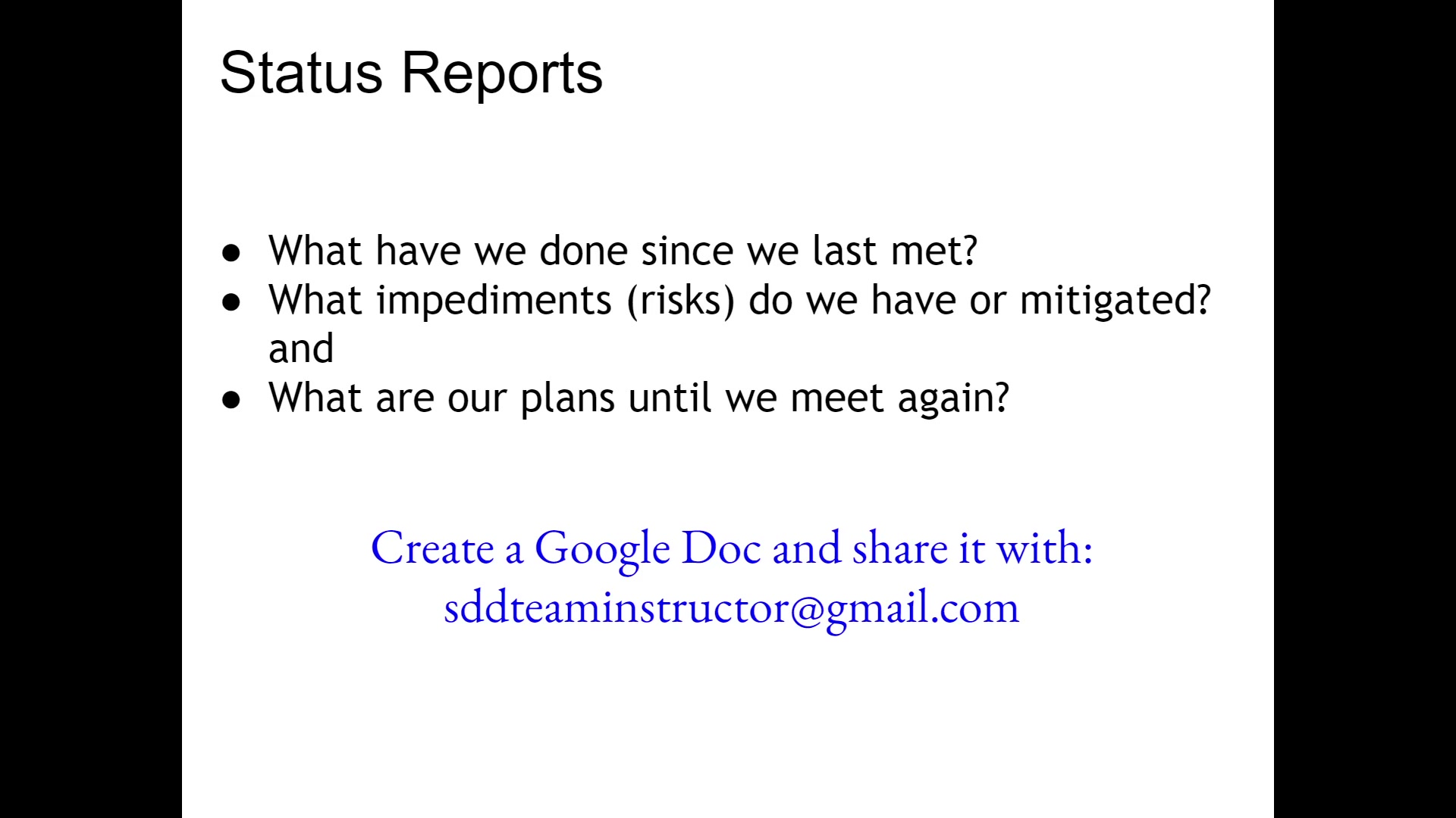Status Reports